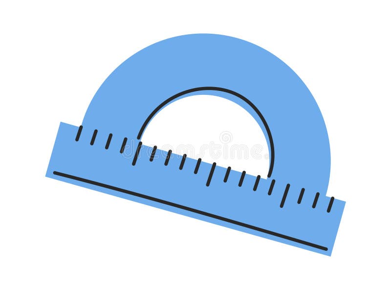 Protractor Ruler School Stationery Tool Stock Illustration ...