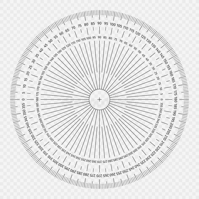 Protractor Ruler on Transparent Background. Protractor for Drafting, Degree Measuring, and Tilt ...