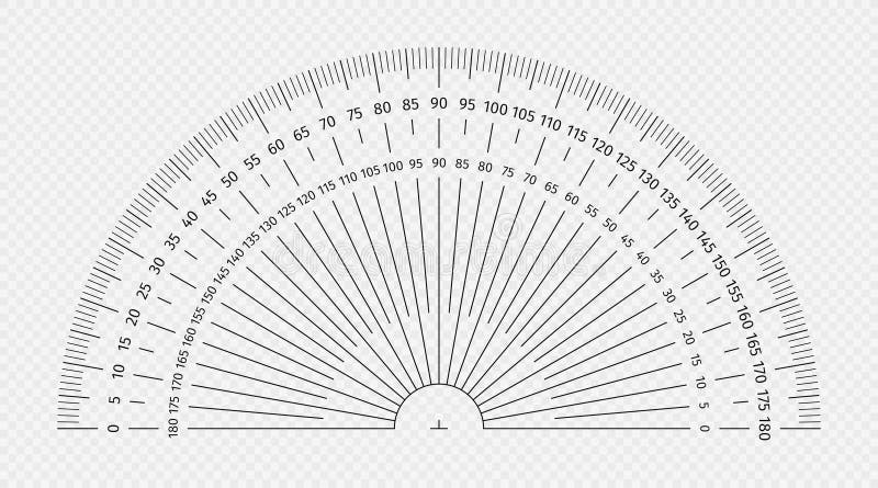 Protractor Ruler on Transparent Background. Protractor for Drafting ...