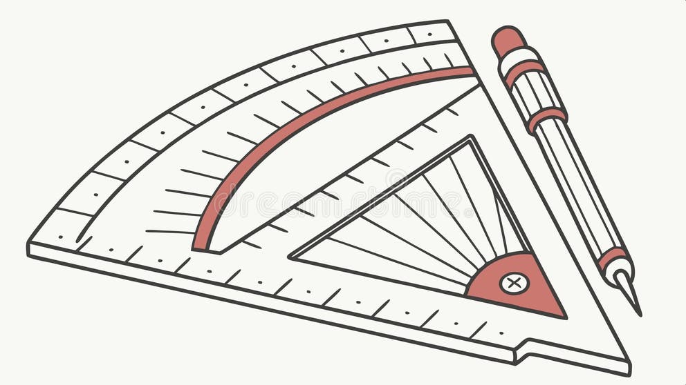Protractor and Ruler Vector, Drafting Tools, Geometric Instrument ...
