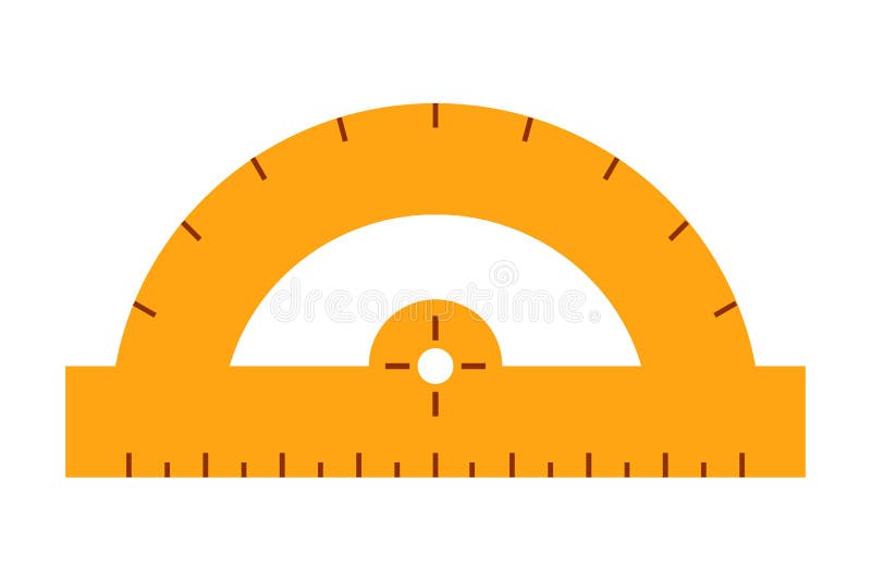 Protractor Ruler Vector Isolated. Yellow Tool, School Stock ...