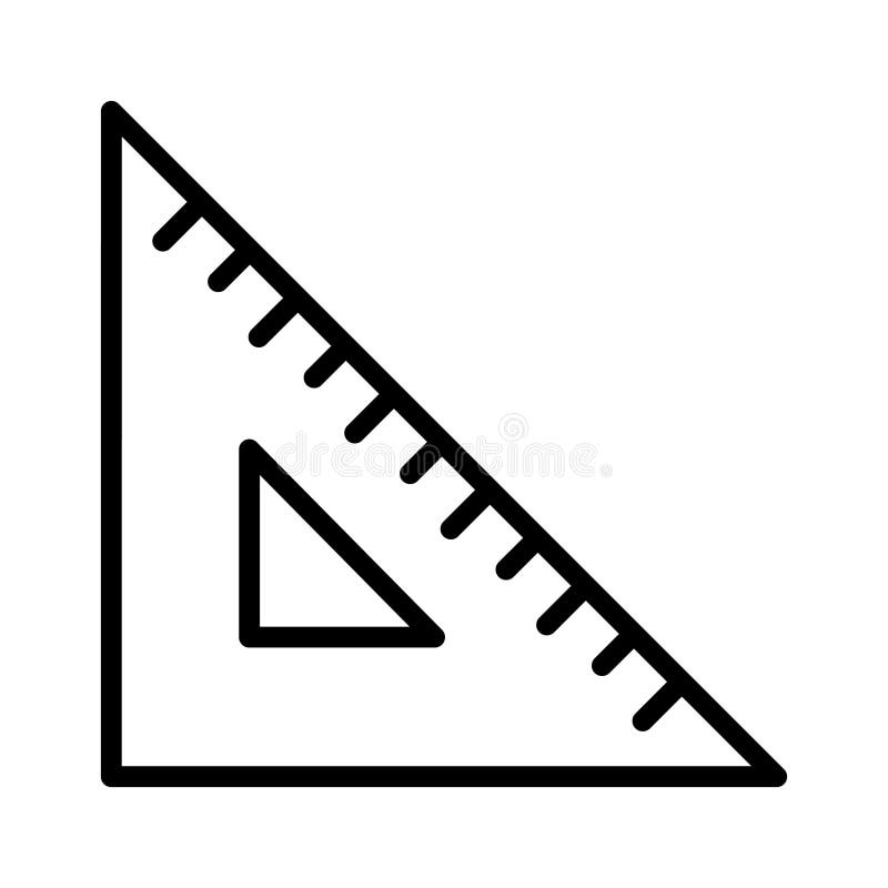 Protractor, Set Square, Triangle, Geometry Fully Editable Vector Icon ...