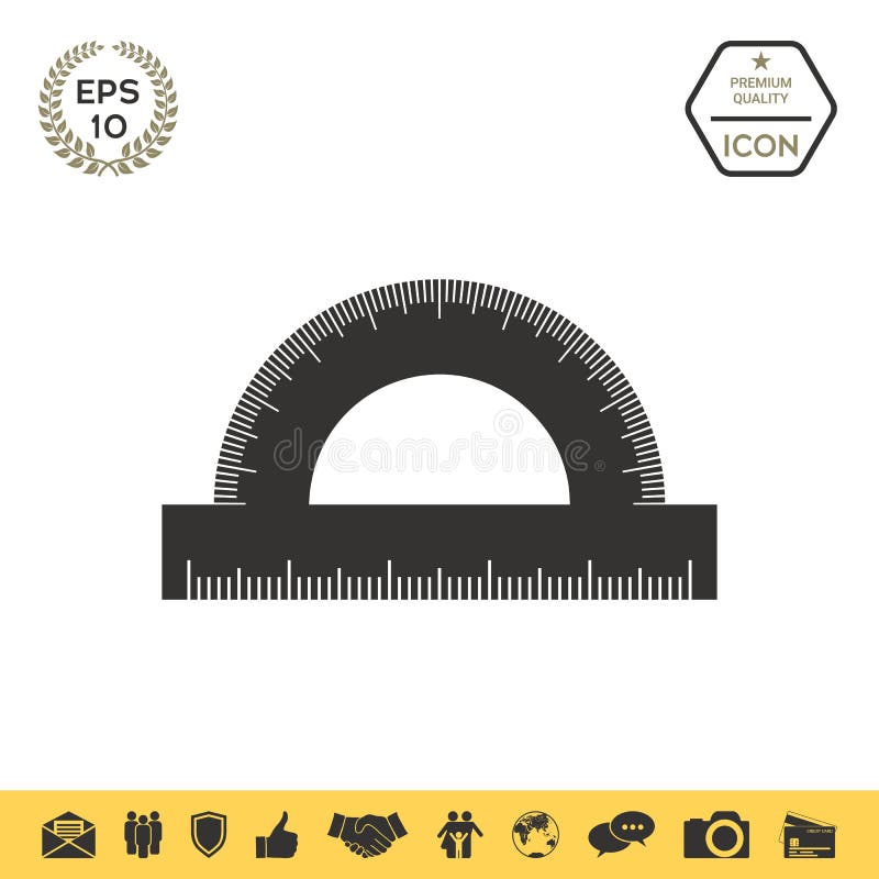 Protractor symbol icon stock vector. Illustration of measurement ...