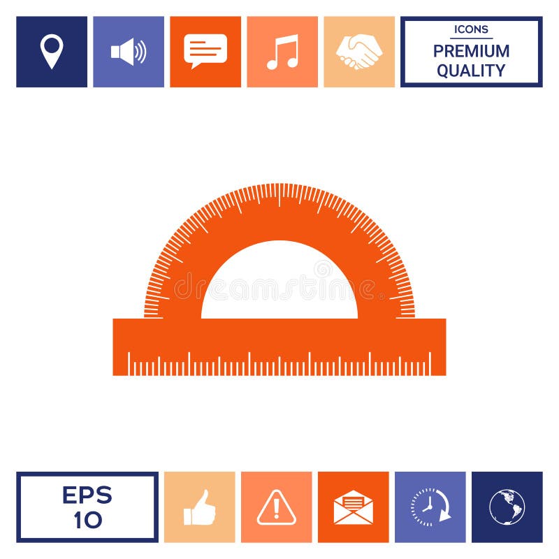 Protractor symbol icon stock vector. Illustration of graphic - 116762447