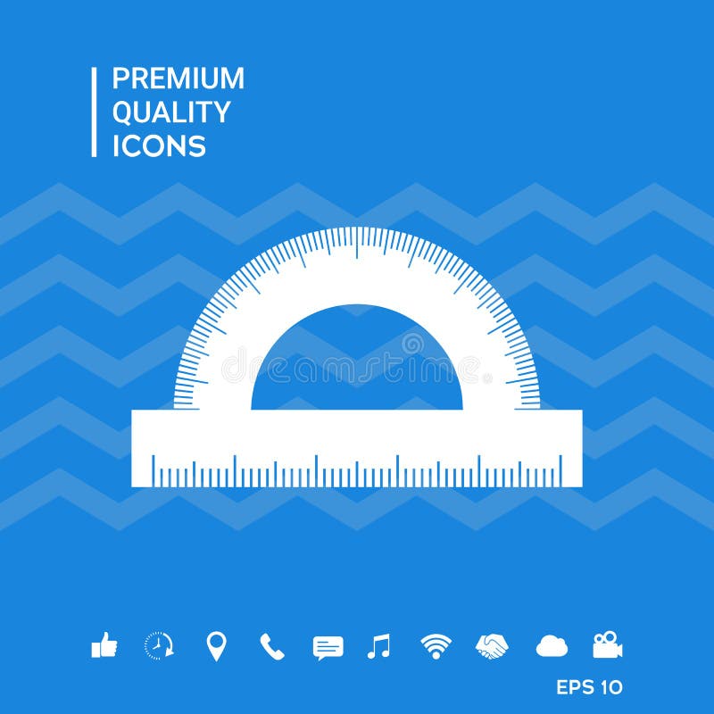 Protractor symbol icon stock vector. Illustration of instrument - 117190088