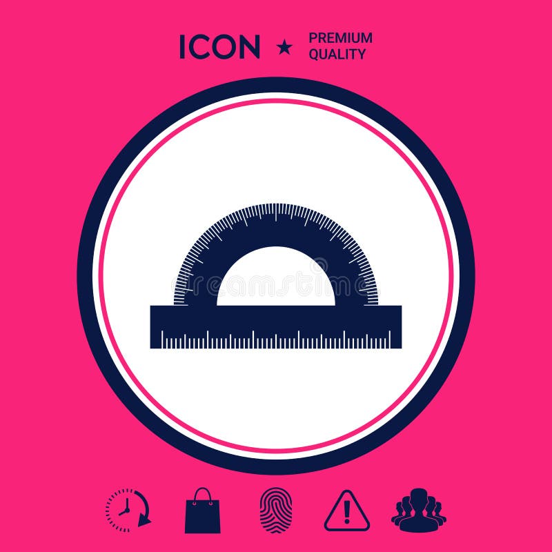 Protractor symbol icon stock vector. Illustration of measurement ...