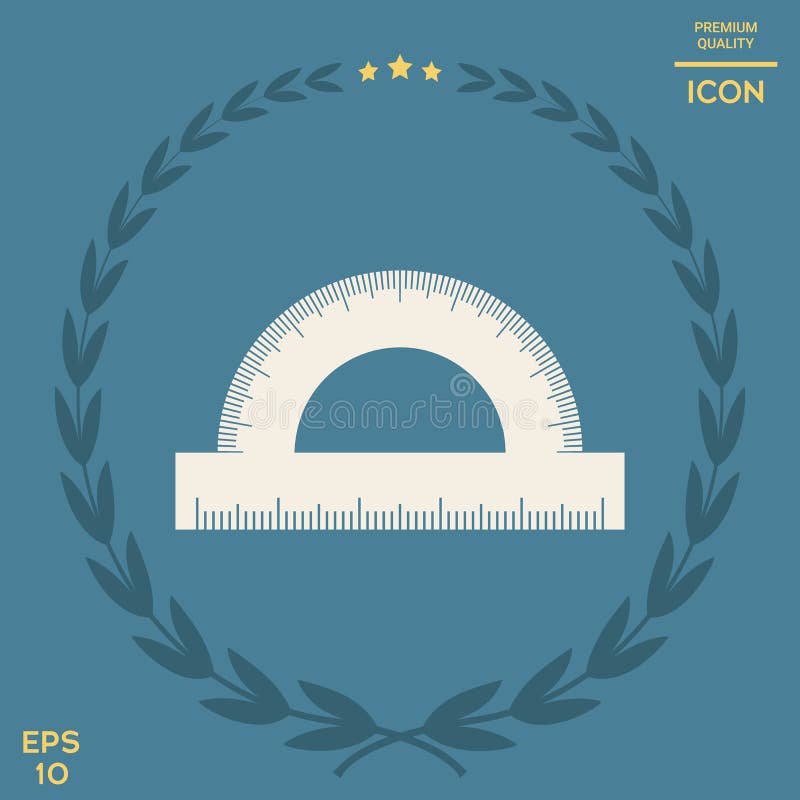 Protractor symbol icon stock vector. Illustration of graduation - 118536717