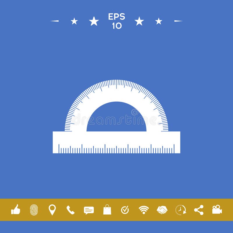 Protractor symbol icon stock vector. Illustration of instrument - 131115733