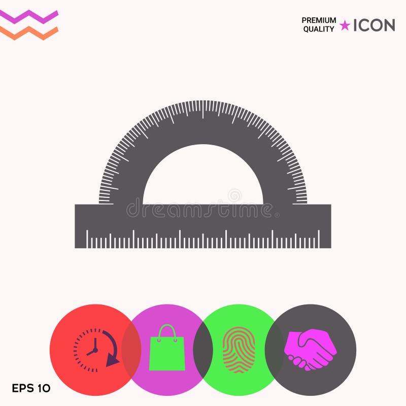 Protractor symbol icon stock vector. Illustration of metric - 129343696