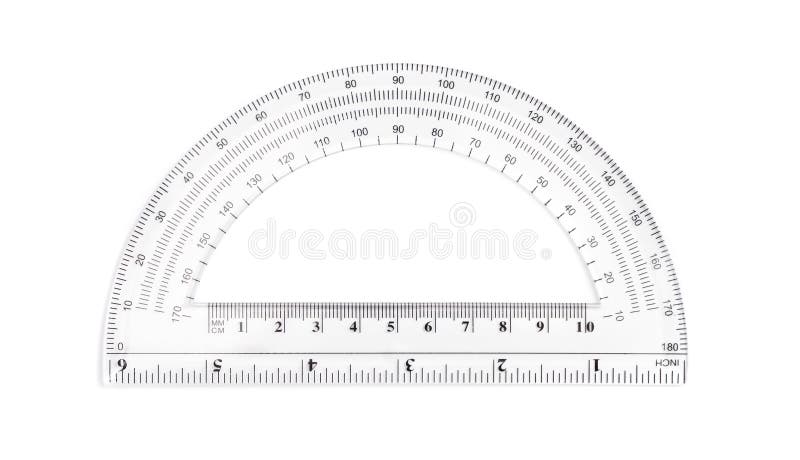 Protractor a Tool of Design and Geometry on a White Background Stock ...