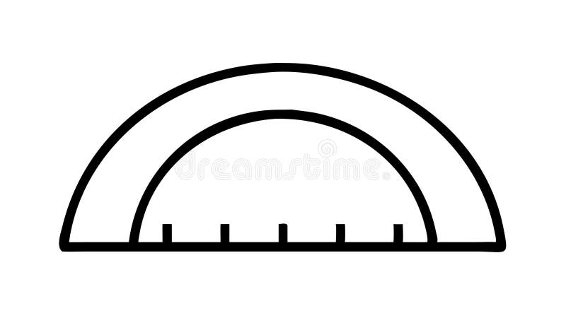 Protractor Tool Icon Vector, Measurement, Geometry, Education, Angle ...