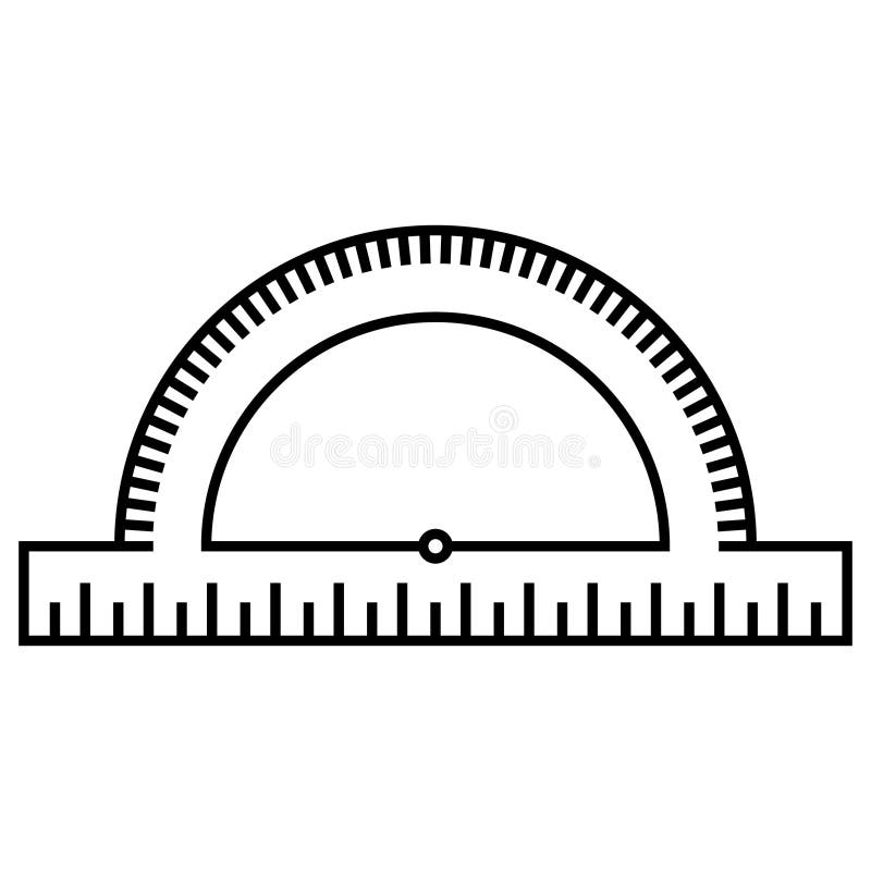 Protractor Tool for Measuring and Constructing Angles Drawings on Paper ...