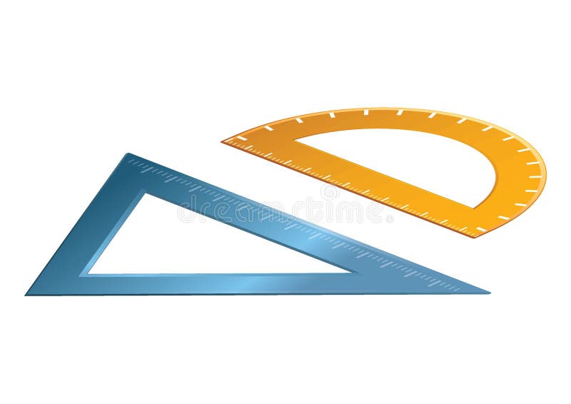 Protractor and Triangle Ruler Stock Vector - Illustration of ruler ...