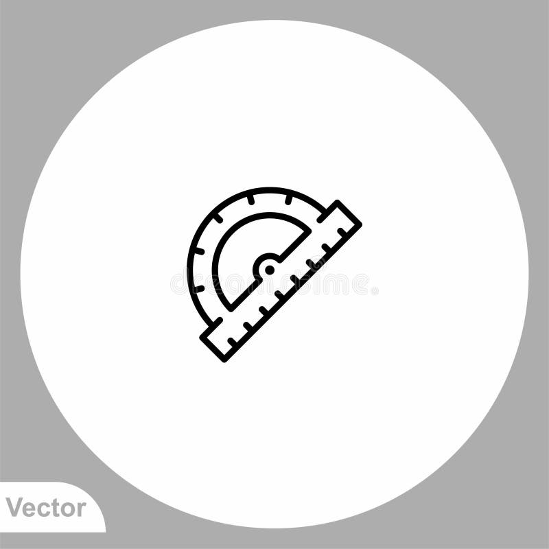 Protractor Vector Icon Sign Symbol Stock Vector - Illustration of math ...