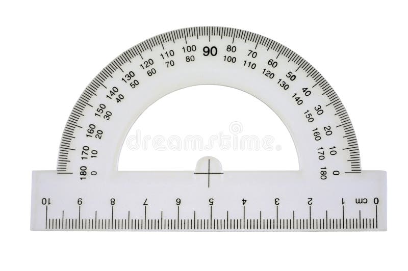 Protractor on White Background Stock Image - Image of closeup, supply ...