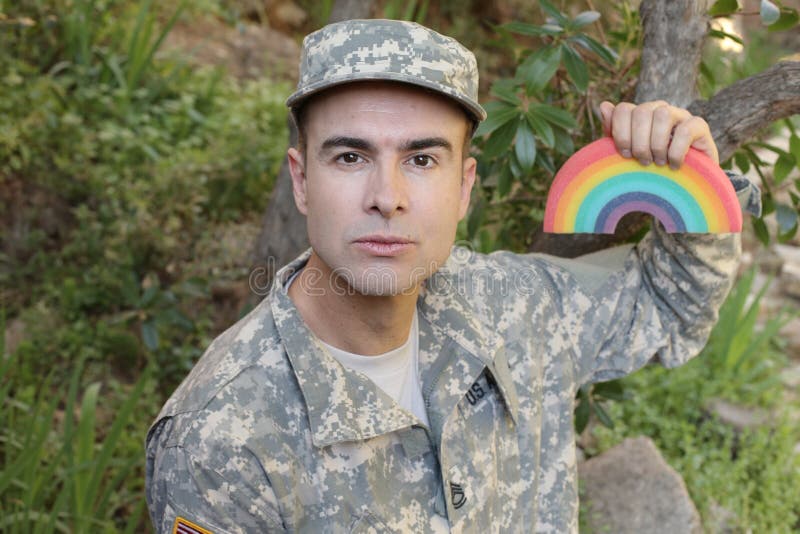 Proud Army Soldier Representing Diversity Stock Image - Image of person ...