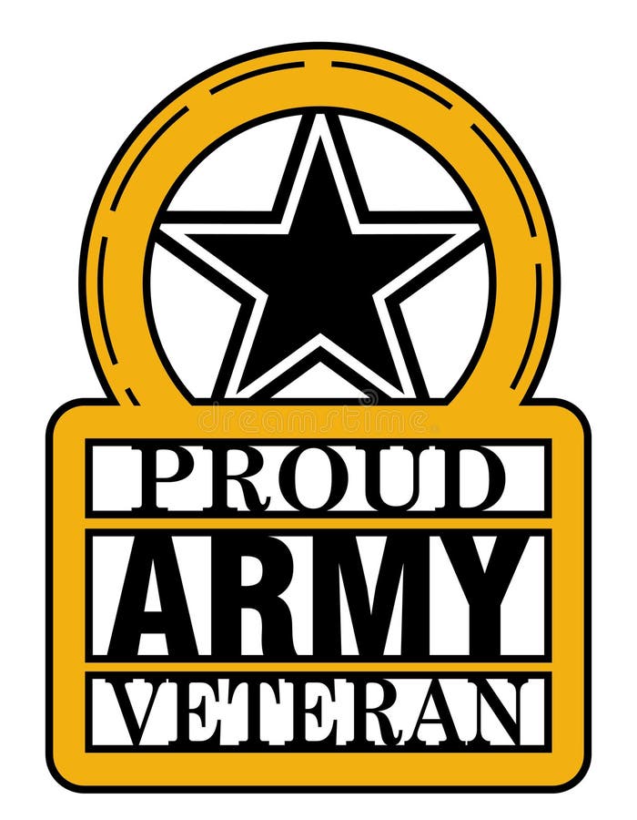 Proud Army Veteran Design stock illustration. Illustration of clip ...