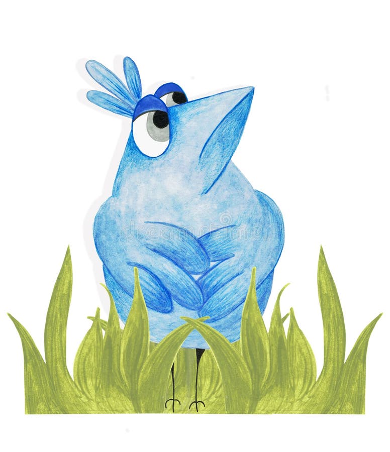 Proud blue bird. stock illustration. Illustration of bird - 69741116