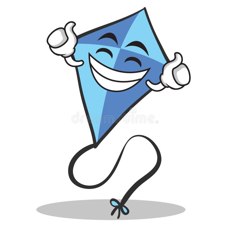 Proud Face Blue Kite Character Cartoon Stock Vector - Illustration of ...