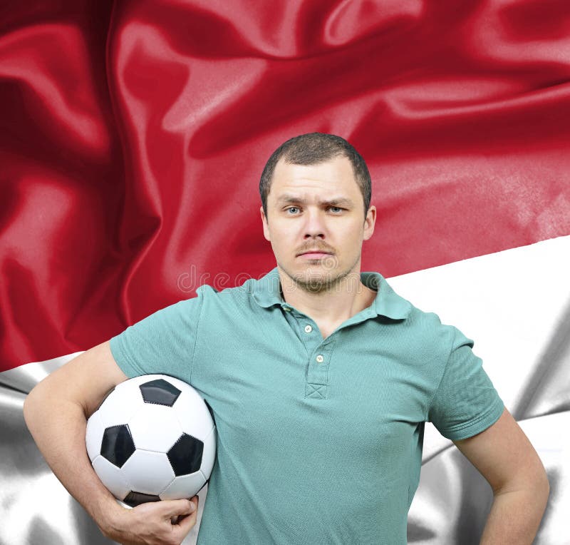 Proud Football Fan of Monaco Stock Photo - Image of male, patriotism ...