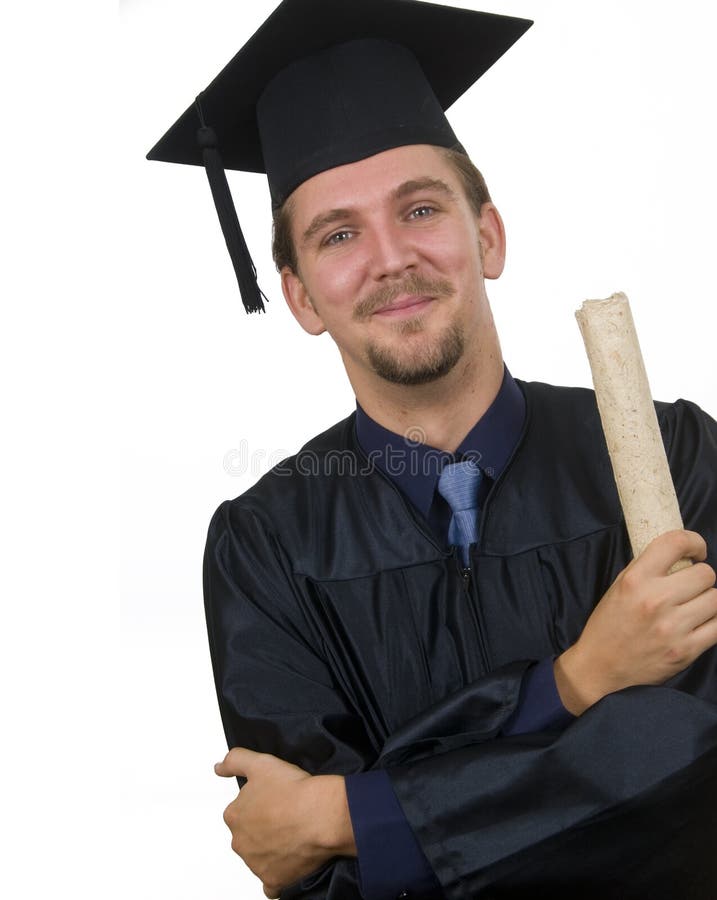 Proud Graduate Student with Diploma Stock Image - Image of smile ...