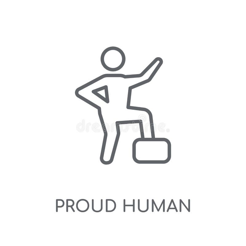 Proud Human Icon Trendy Modern Flat Linear Vector Proud Human I Stock