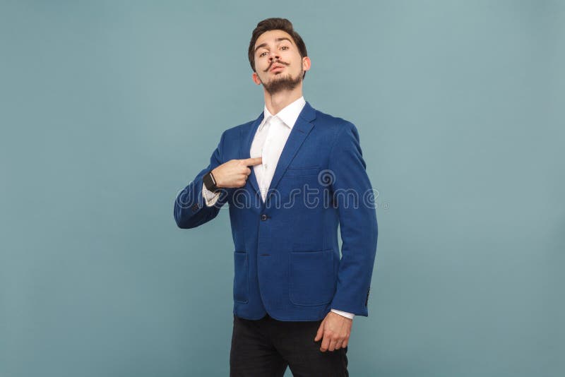 Proud Man Pointing Finger Himself Stock Image - Image of expressing ... Proud Man Pointing Finger Himself Stock Image - Image of expressing ...