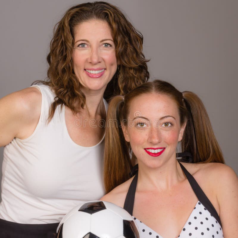 Proud Mom and Soccer Player Daughter Stock Photo - Image of caucasian ...