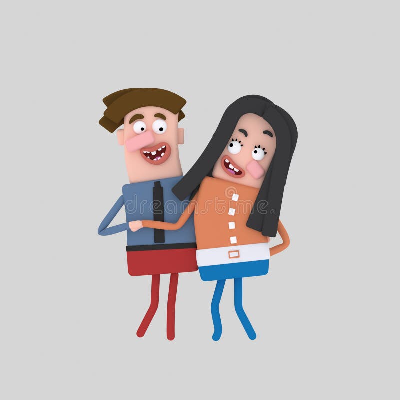 Proud Parents Talking Teacher 3D Stock Illustration - Illustration of ...