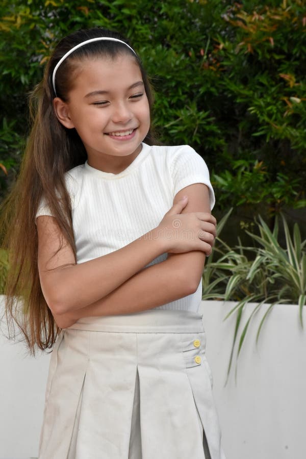 A Proud Pretty Female Kid Standing Stock Photo - Image of greatest ...