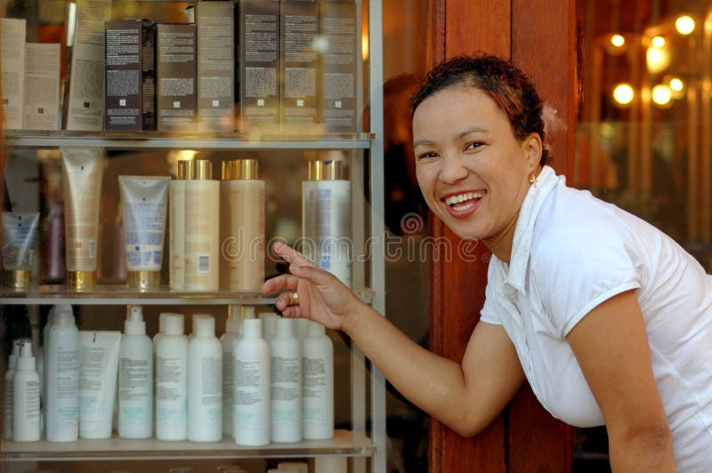 Proud shop owner stock photo. Image of multicultural, laughing - 2631260