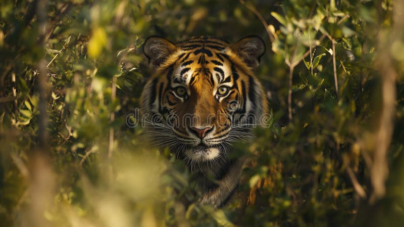 A Proud Siberian Tiger. Tiger in the Bush Stock Photo - Image of ...
