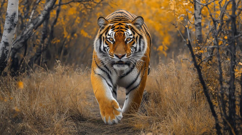 A Proud Siberian Tiger. Tiger in the Bush Stock Photo - Image of beauty ...