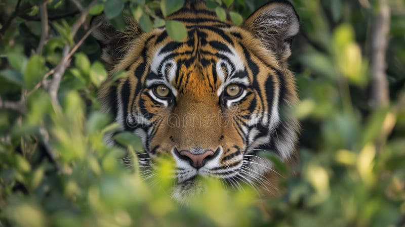 A Proud Siberian Tiger. Tiger in the Bush Stock Photo - Image of ...