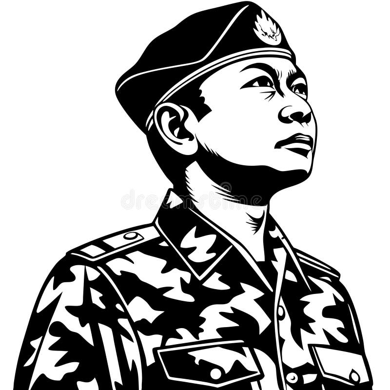 Proud Soldier Vector Representing Strength and Valor for Design ...