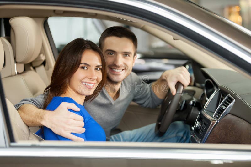 Proud of their new car. stock image. Image of holding - 38445827