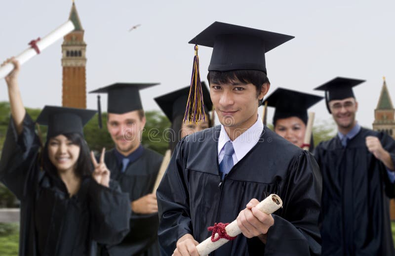 Happy Positive Pretty Girl University Graduate Standing Holding Diploma ...