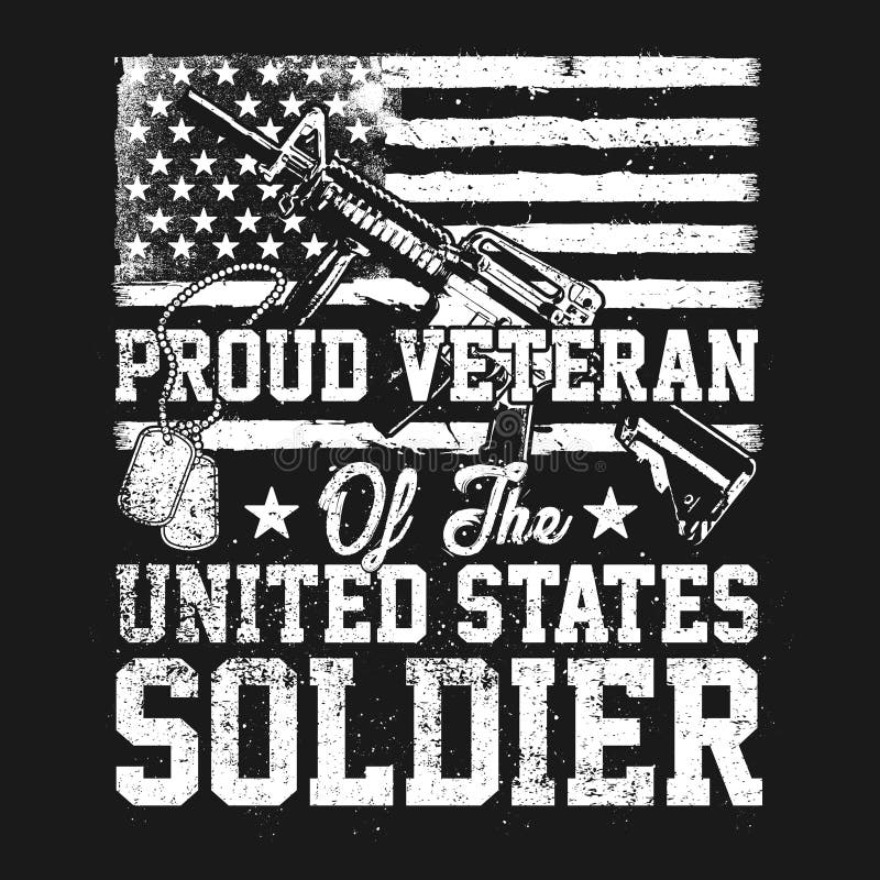 Proud Veteran US Army - Soldier Stock Vector - Illustration of ...