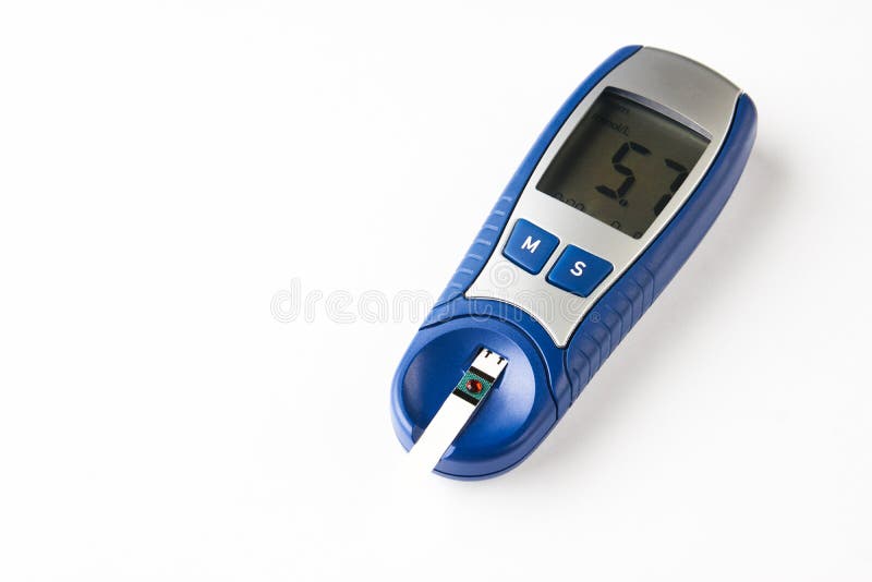 Prova Della Glicemia Isolata Su Bianco Fotografia Stock - Immagine di ...