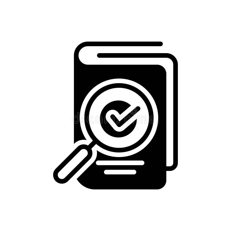 Black Solid Icon for Prove, Confirm and Complete Stock Illustration ...