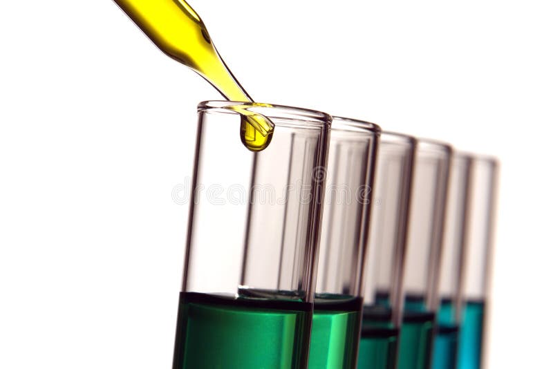 Provette Nel Laboratorio Di Scienza Immagine Stock - Immagine di ...