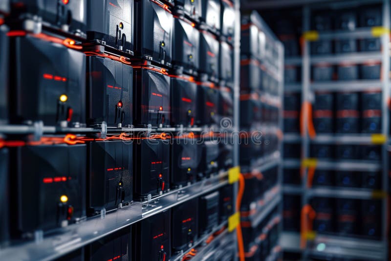 Provide Backup Power in Server Room of Data Center with Many Batteries ...