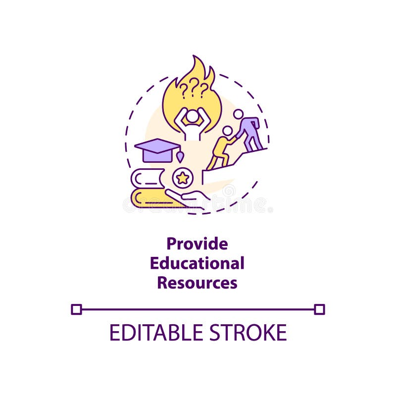 Provide Educational Resources Concept Icon Stock Vector - Illustration ...