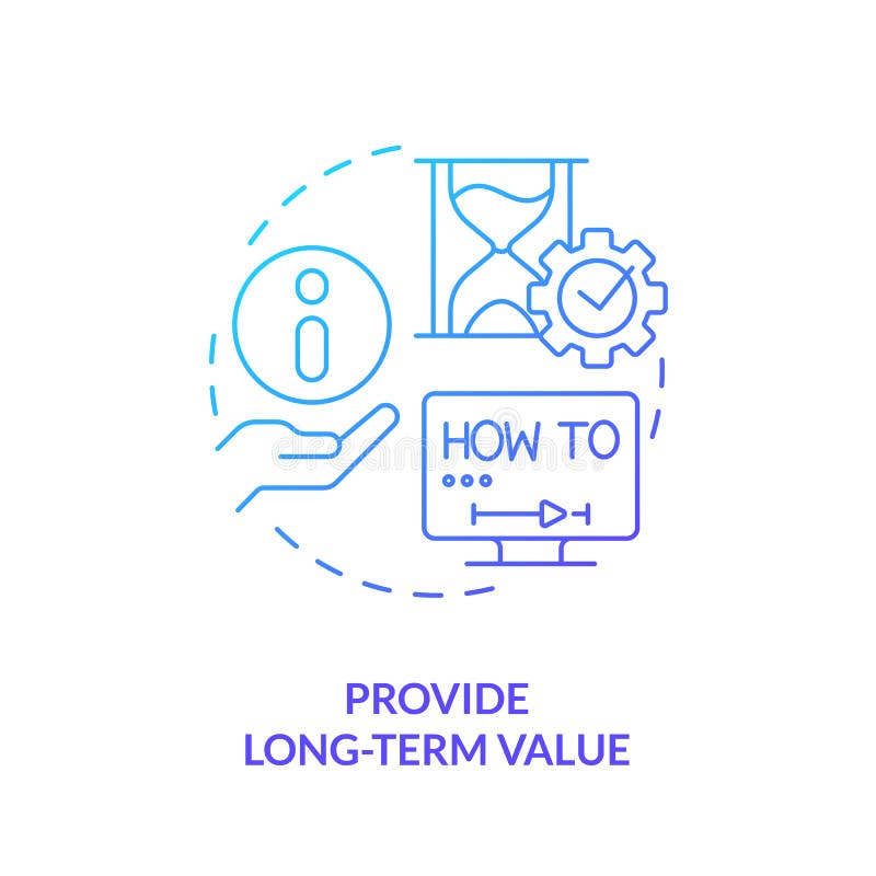 Provide Long Term Value Blue Gradient Concept Icon Stock Vector ...