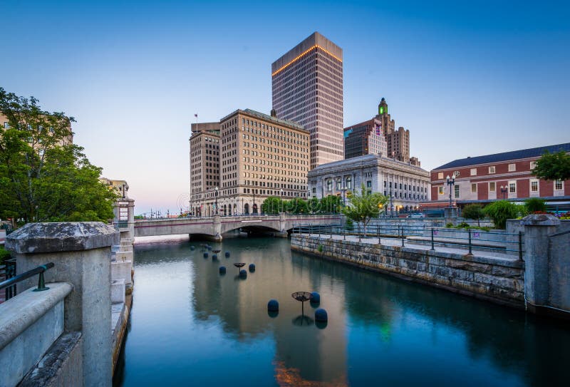The Providence River and Modern Buildings, in Downtown Providence ...