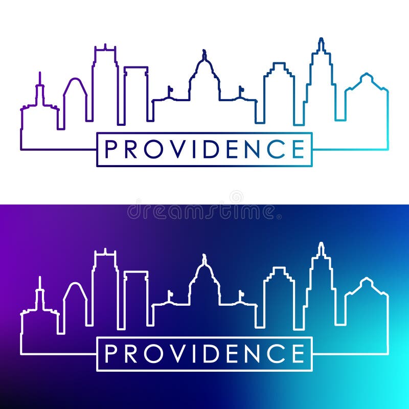 Providence Skyline. Colorful Linear Style Stock Vector - Illustration ...