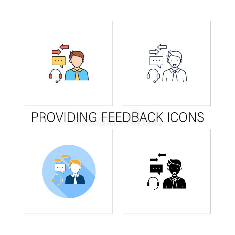 Providing Feedback Icons Set Stock Vector - Illustration of network ...