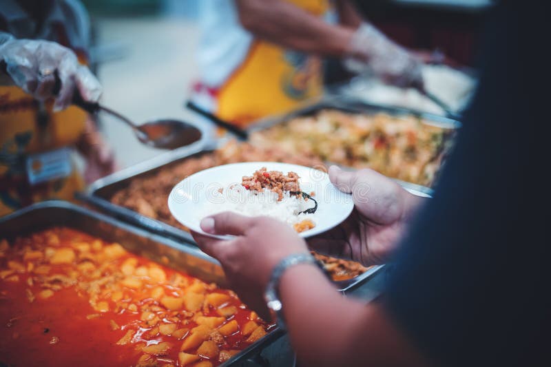 Providing Food To the Poor and Helping with Food , Concept Serving Free ...