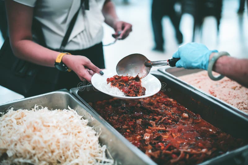 Providing Free Food for the Poor Hunger : Concept of Feeding, Helping ...