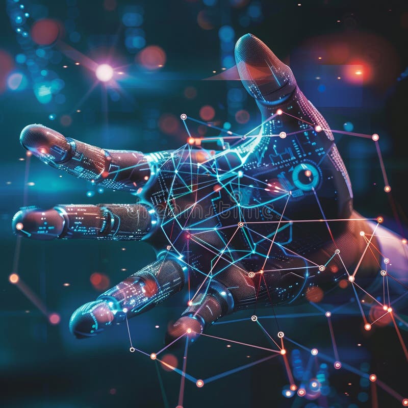 Providing Life Technology Force To Hand for the Modern Age Stock ...